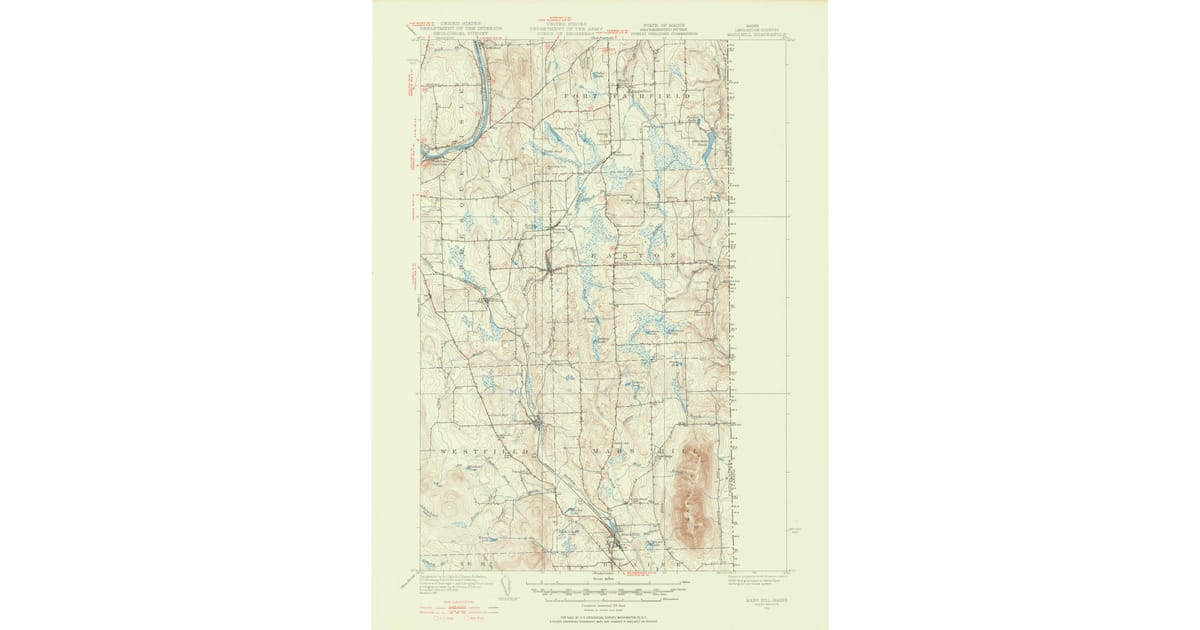 1951 Map of Mars Hill, Aroostook County, ME — High-Res | Pastmaps