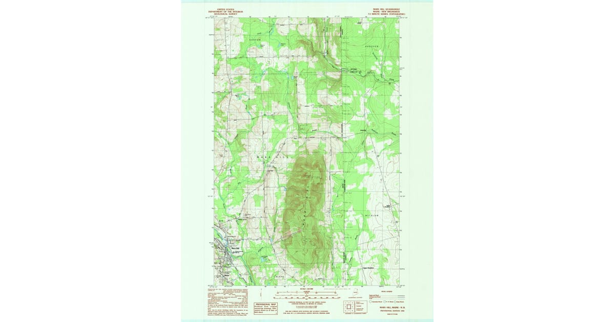 1984 Map of Mars Hill, Aroostook County, ME — High-Res | Pastmaps
