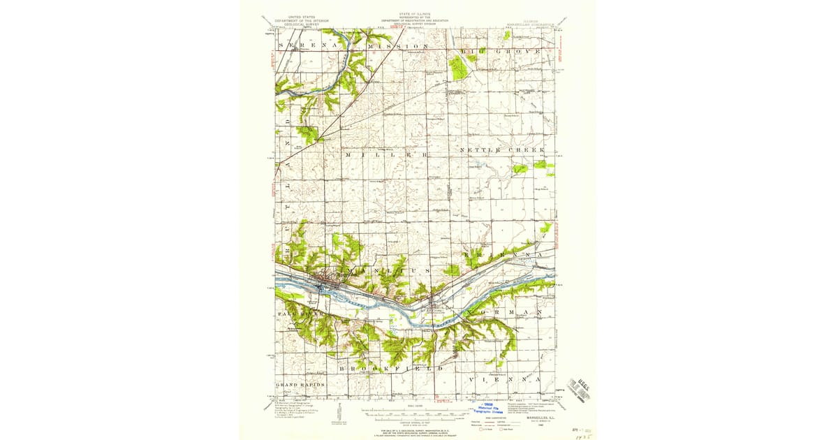 1940 Map of Marseilles, IL — High-Res | Pastmaps
