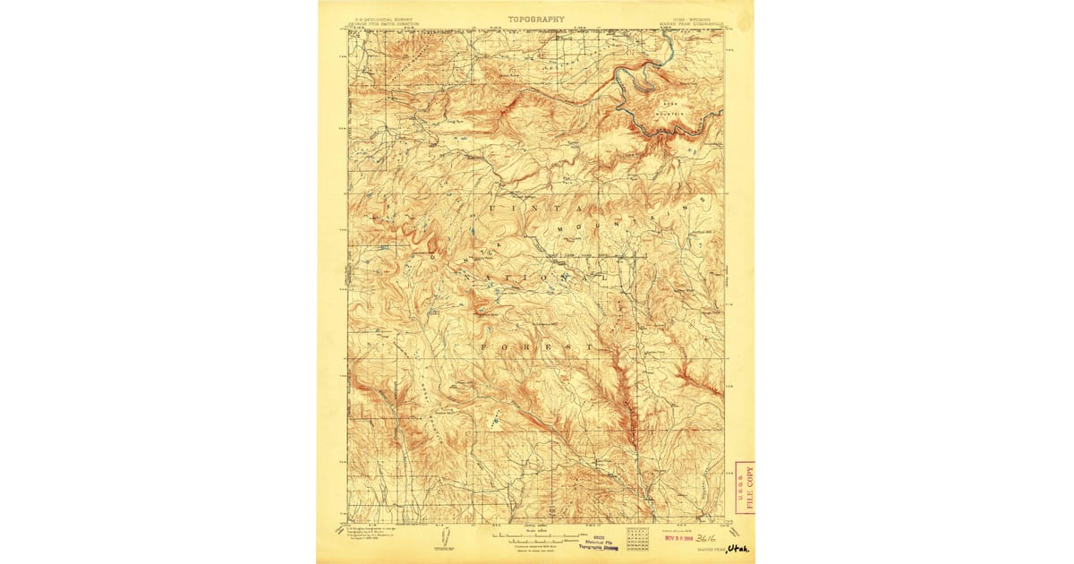 1908 Map of Marsh Peak, Uintah County, UT — High-Res | Pastmaps