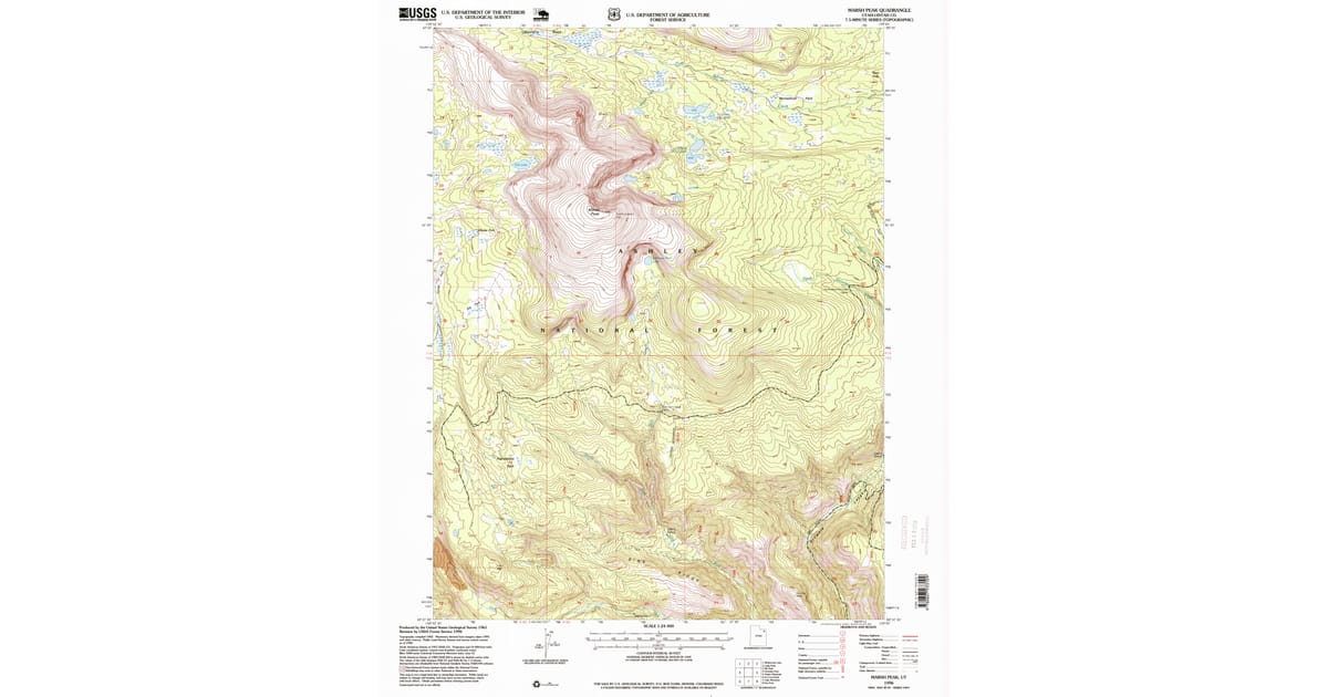 1996 Map of Marsh Peak, Uintah County, UT — High-Res | Pastmaps