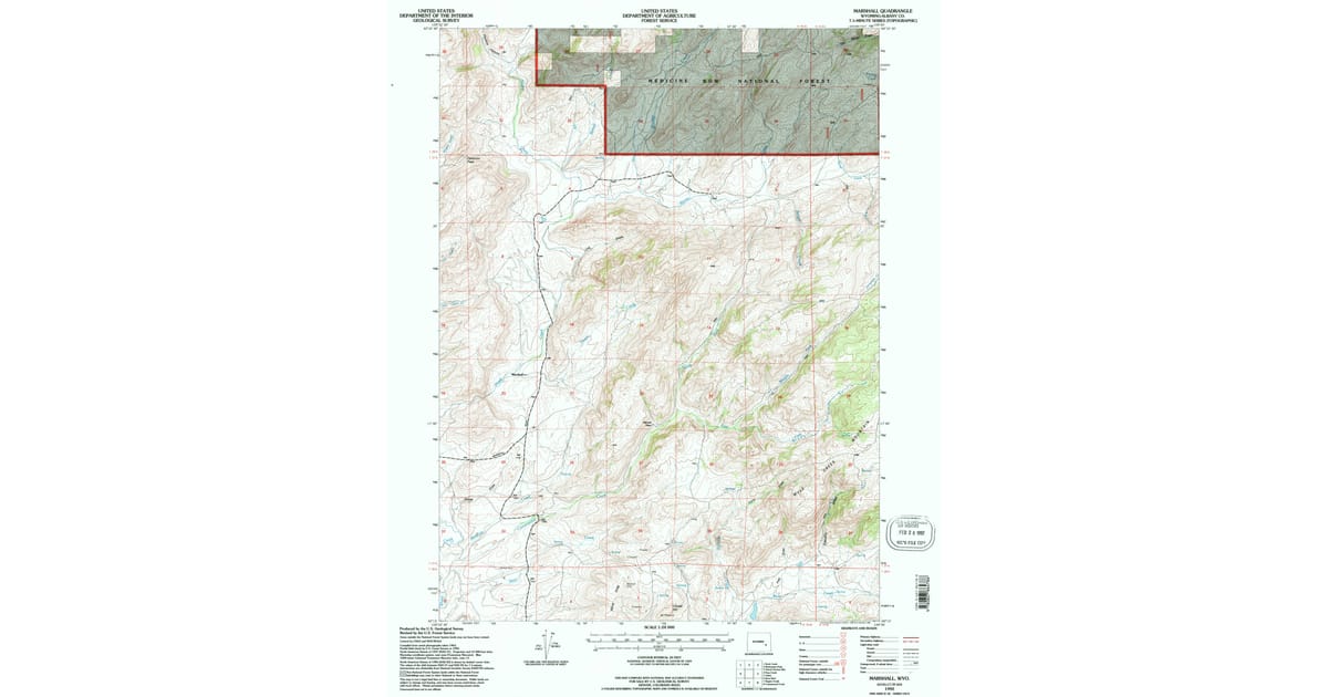 1992 Map of Marshall, Albany County, WY — High-Res | Pastmaps