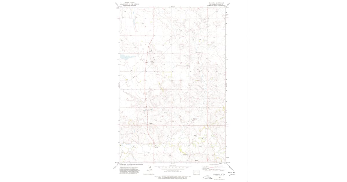 1973 Map of Marshall, Dunn County, ND — High-Res | Pastmaps