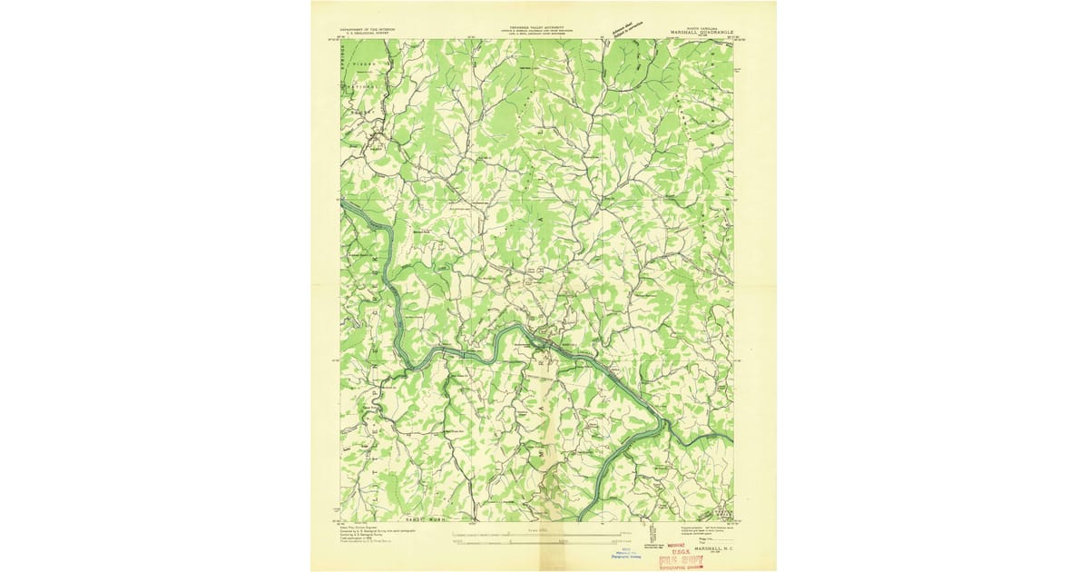 1936 Map of Marshall, NC — High-Res | Pastmaps