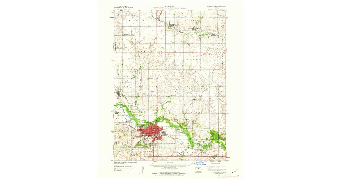 1960 Map of Marshalltown, IA — High-Res | Pastmaps