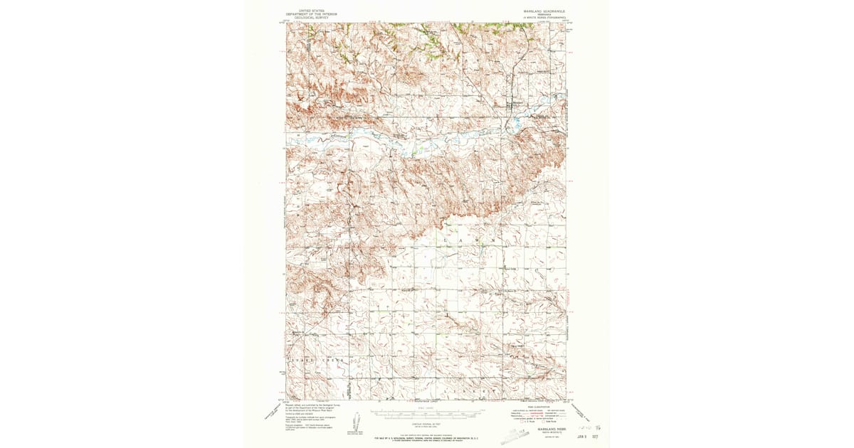 1951 Map of Marsland, Box Butte County, NE — High-Res | Pastmaps