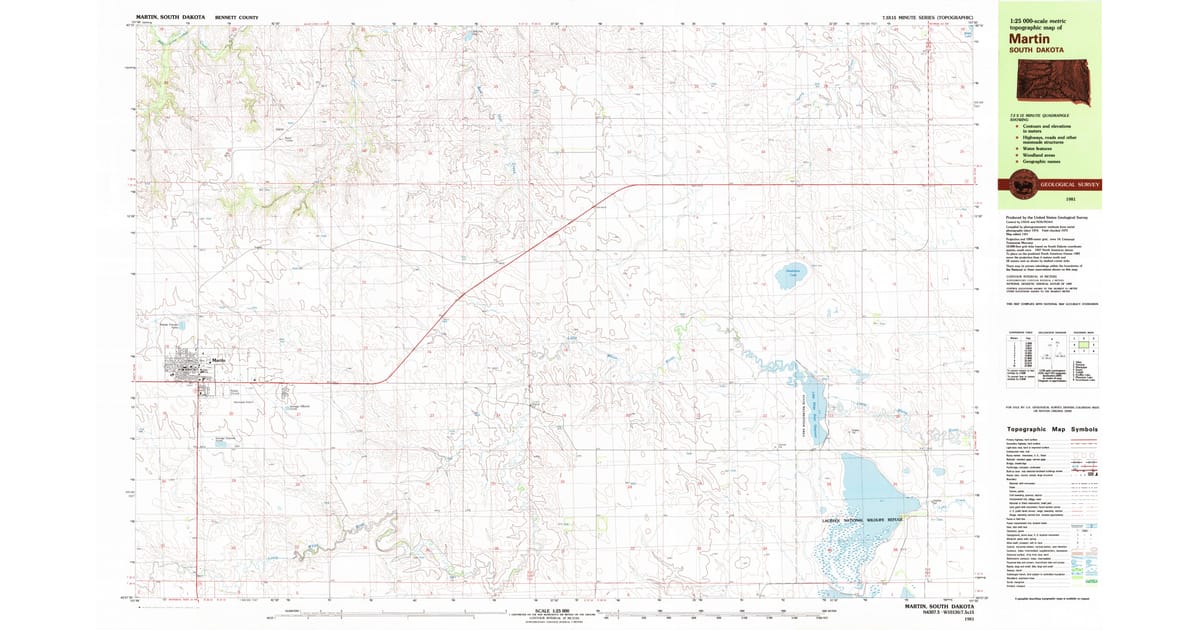 1981 Map of Martin, SD — High-Res | Pastmaps