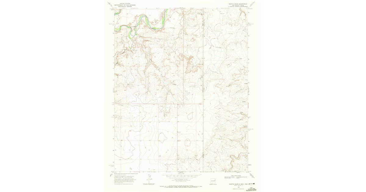 1968 Map of Martin Draw, Quay County, NM — High-Res | Pastmaps