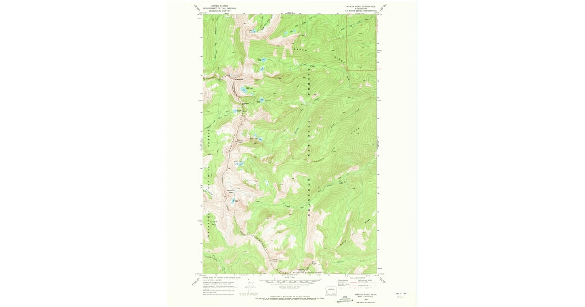 1969 Map of Martin Peak, Okanogan County, WA — High-Res | Pastmaps