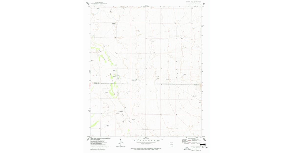1974 Map of Martin Well, Cochise County, AZ — High-Res | Pastmaps