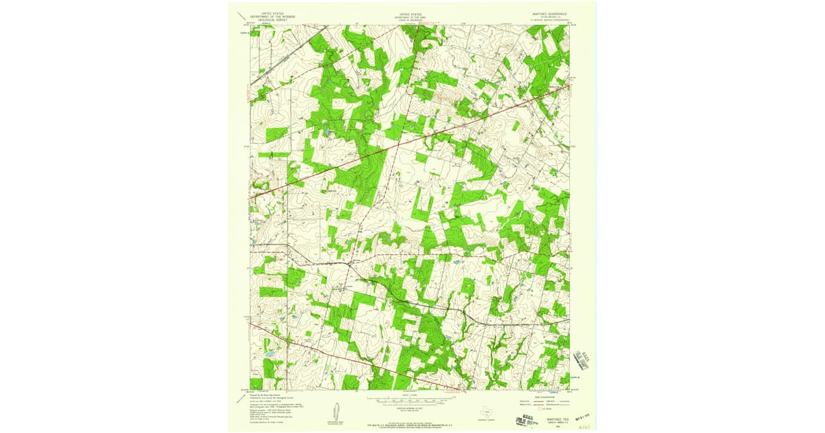 1953 Map of Martinez, Bexar County, TX — High-Res | Pastmaps