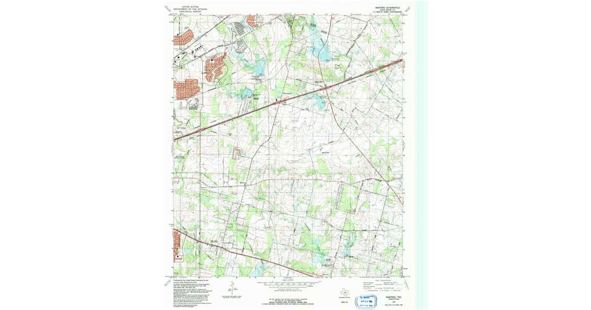 1992 Map of Martinez, Bexar County, TX — High-Res | Pastmaps