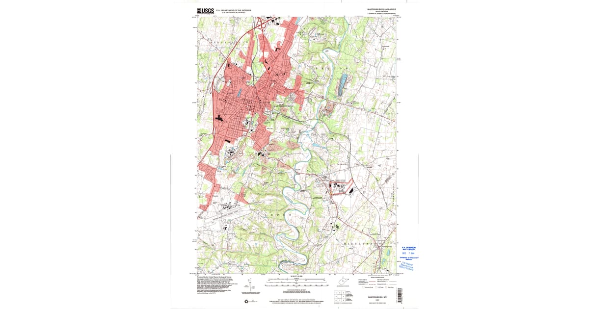 1997 Map of Martinsburg, WV — High-Res | Pastmaps
