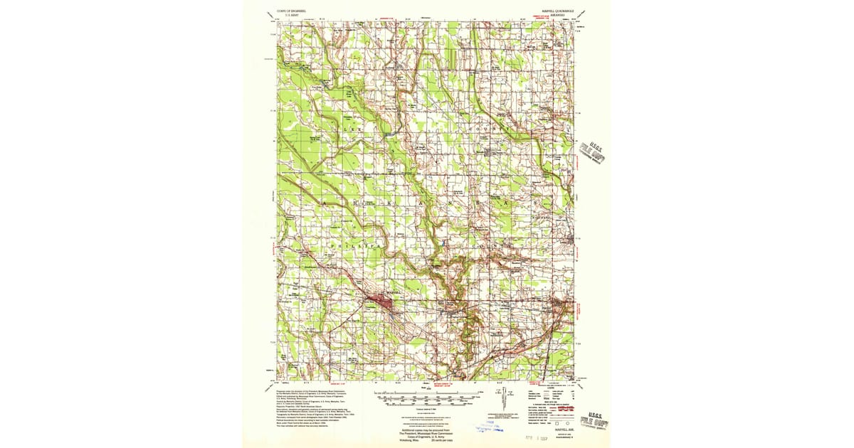 1956 Map of Marvell, AR — High-Res | Pastmaps