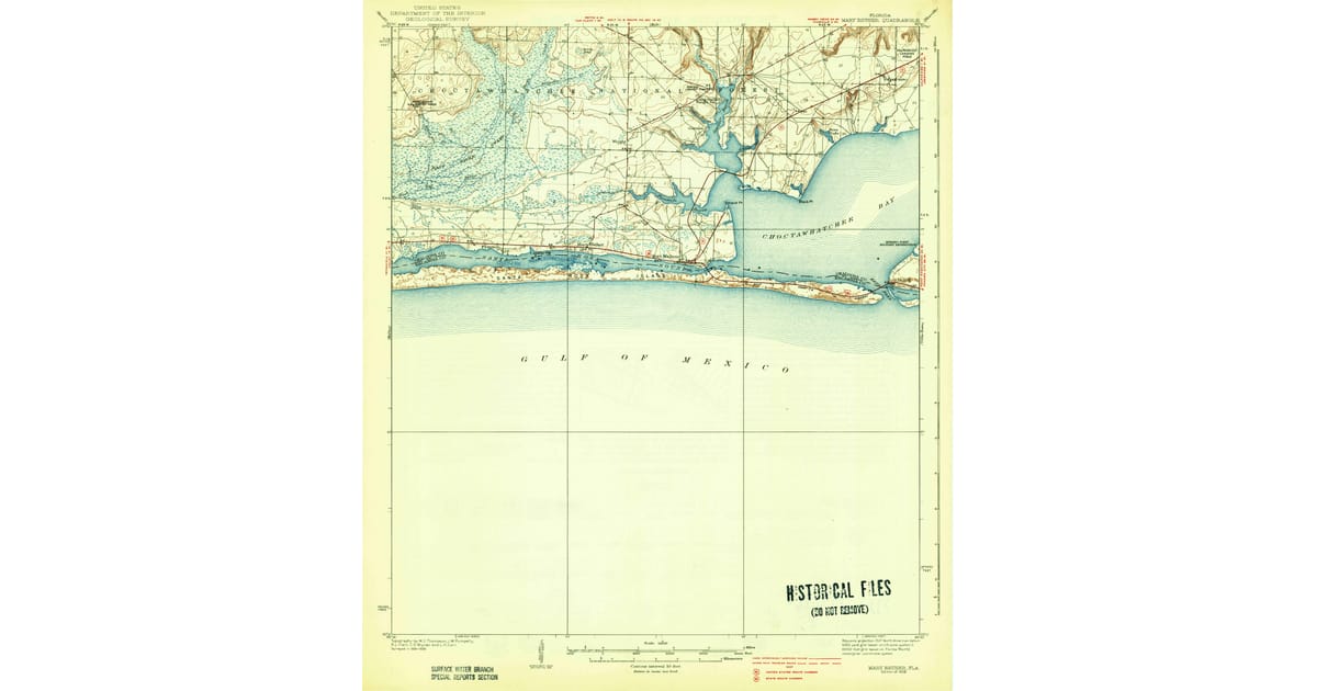 1938 Map of Mary Esther, FL — High-Res, 1938 Print #2 | Pastmaps