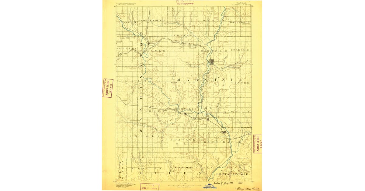 1889 Map of Marysville, KS — High-Res | Pastmaps