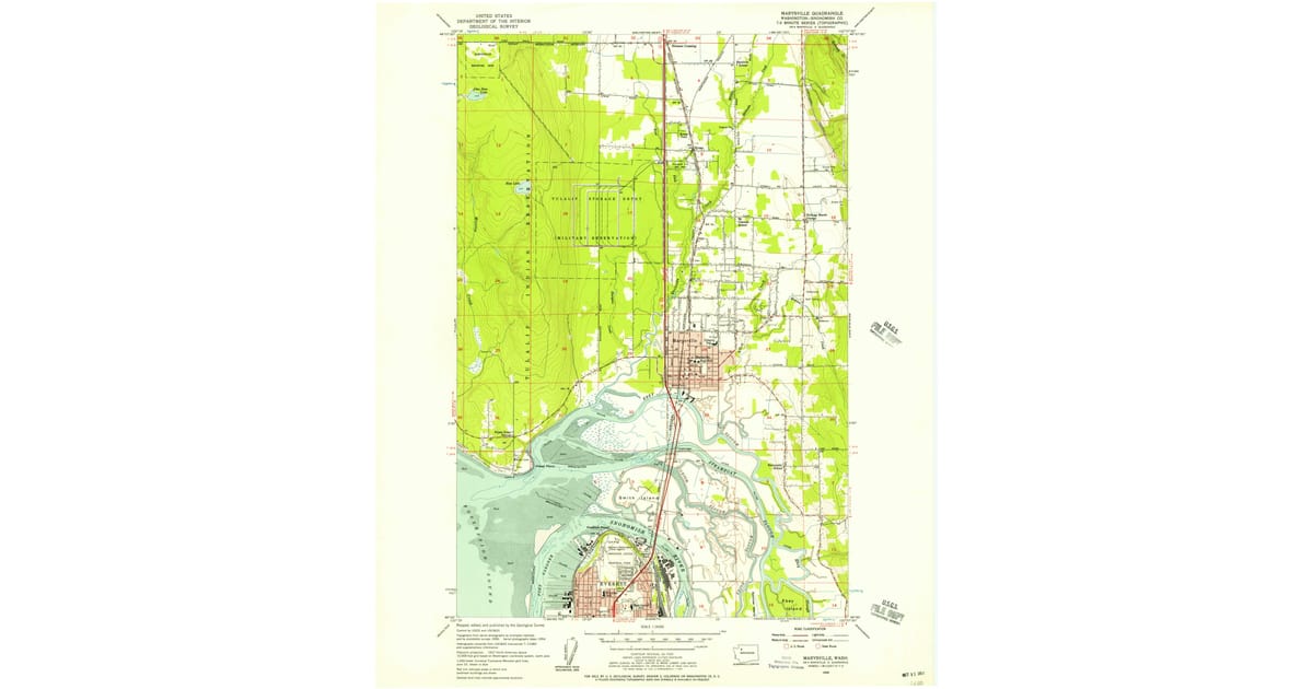 1950s Maps of John Sam Lake, WA | Pastmaps
