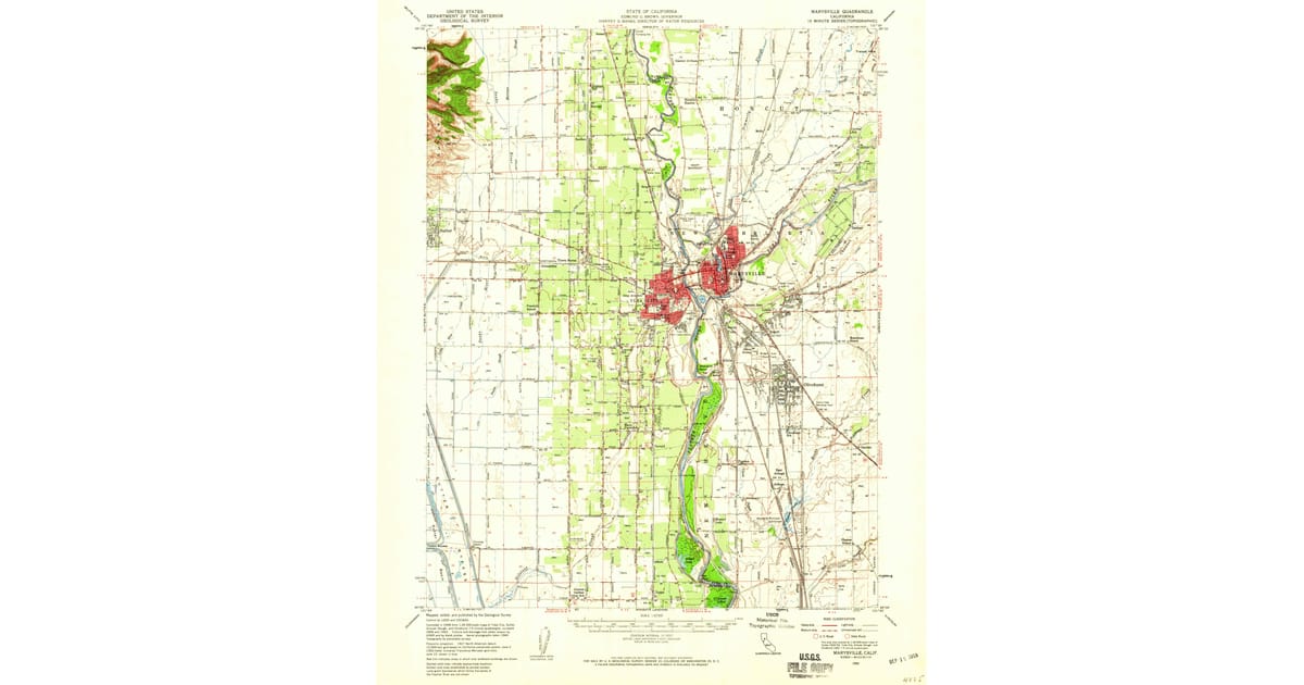 1952 Map of Marysville, CA — High-Res | Pastmaps