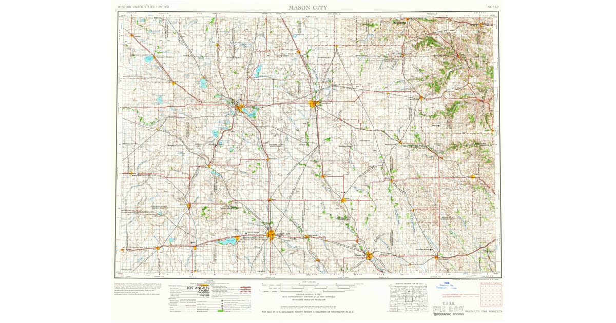 1958 Map of Mason City, IA — High-Res | Pastmaps