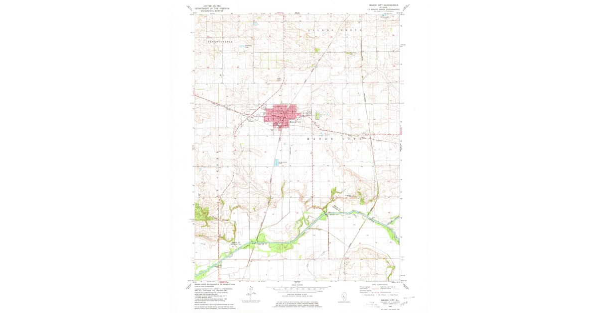 1980 Map of Mason City, IL — High-Res | Pastmaps