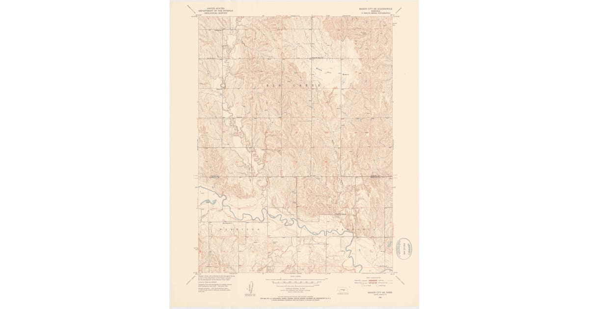 1951 Map of Mason City SE, Custer County, NE — High-Res | Pastmaps