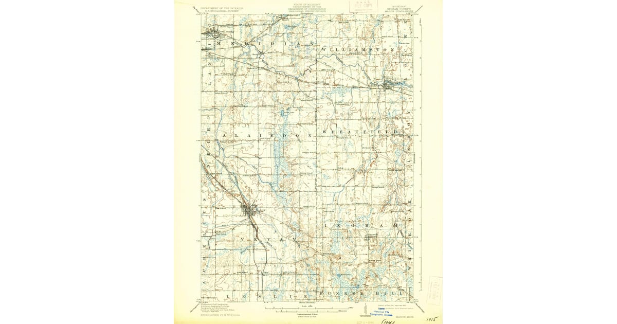 1911 Map of Mason, MI — High-Res, 1933 Print | Pastmaps