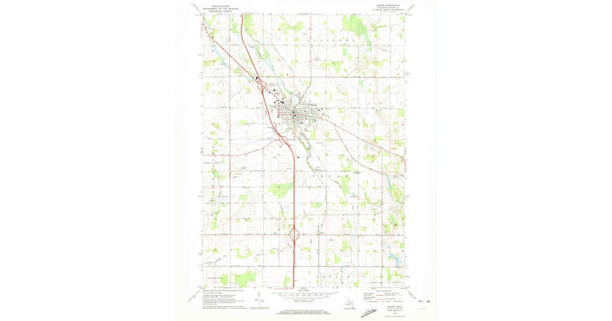 1970 Map of Mason, MI — High-Res | Pastmaps