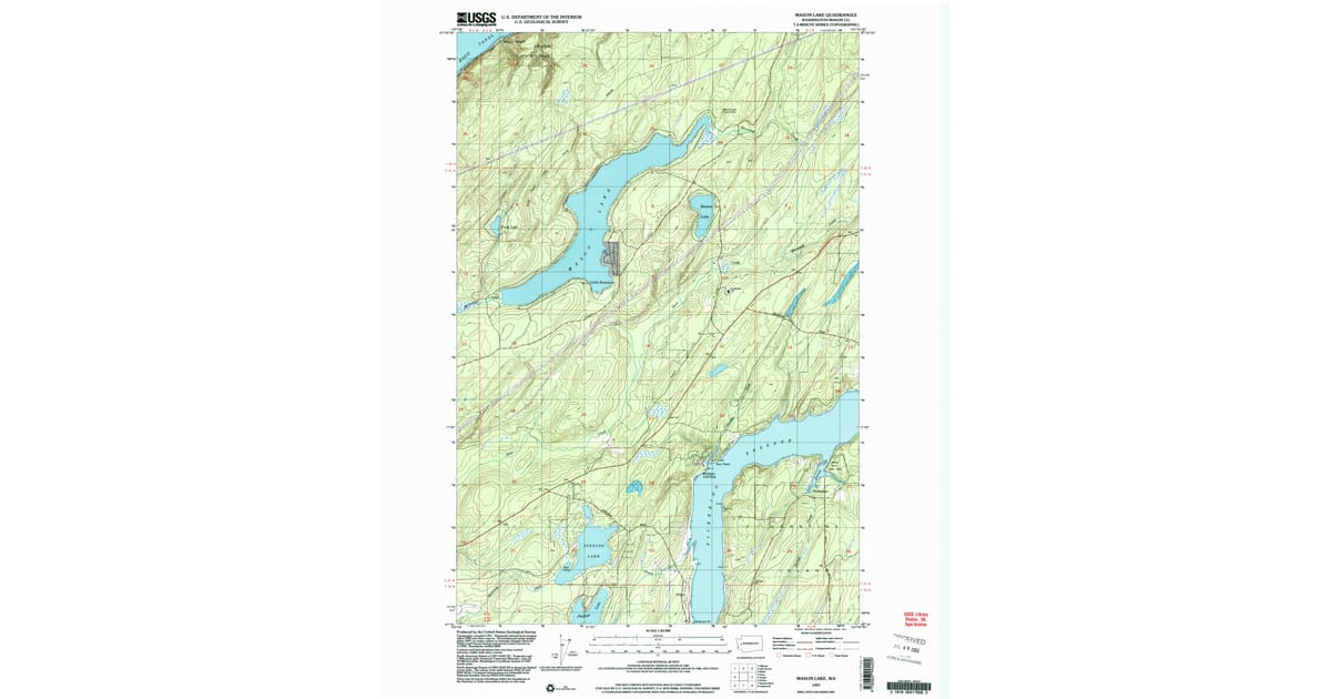 1997 Map of Mason Lake, Mason County, WA — High-Res | Pastmaps