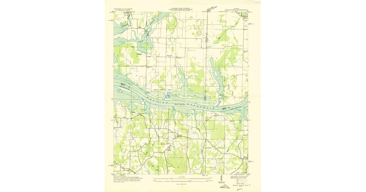 1936 Map of Mason Ridge, Morgan County, AL — High-Res | Pastmaps