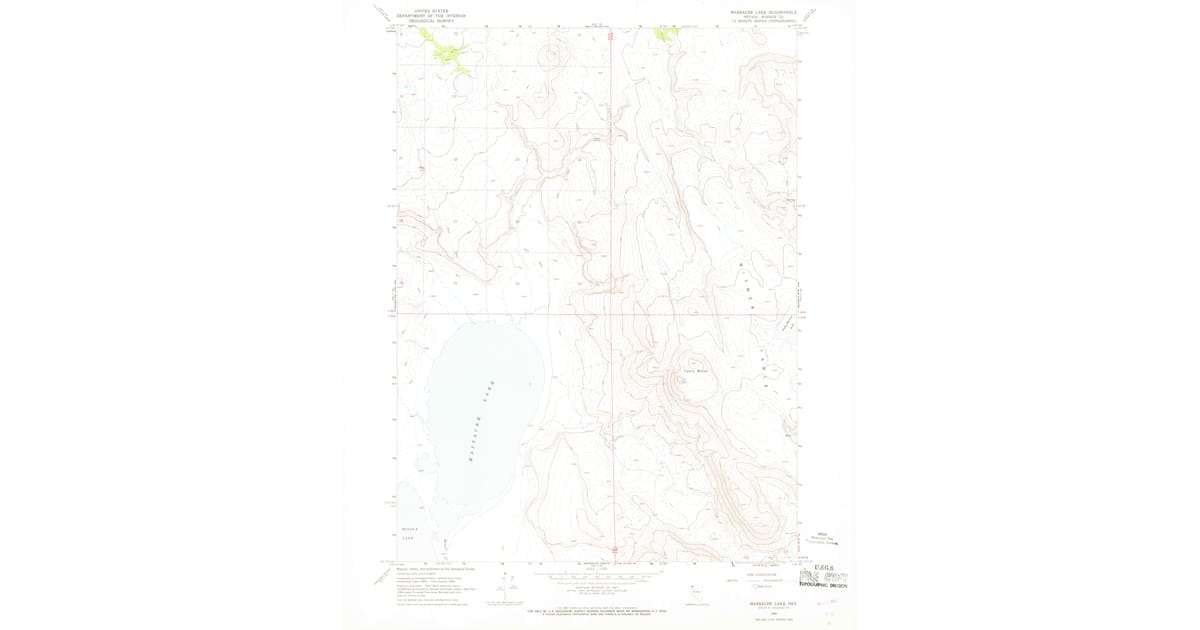 1966 Map of Massacre Lake, Washoe County, NV — High-Res | Pastmaps