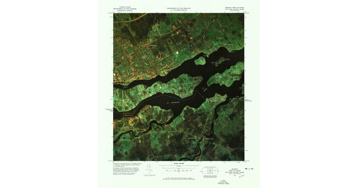 1977 Map of Massena Port of Entry, Franklin County, NY — High-Res ...