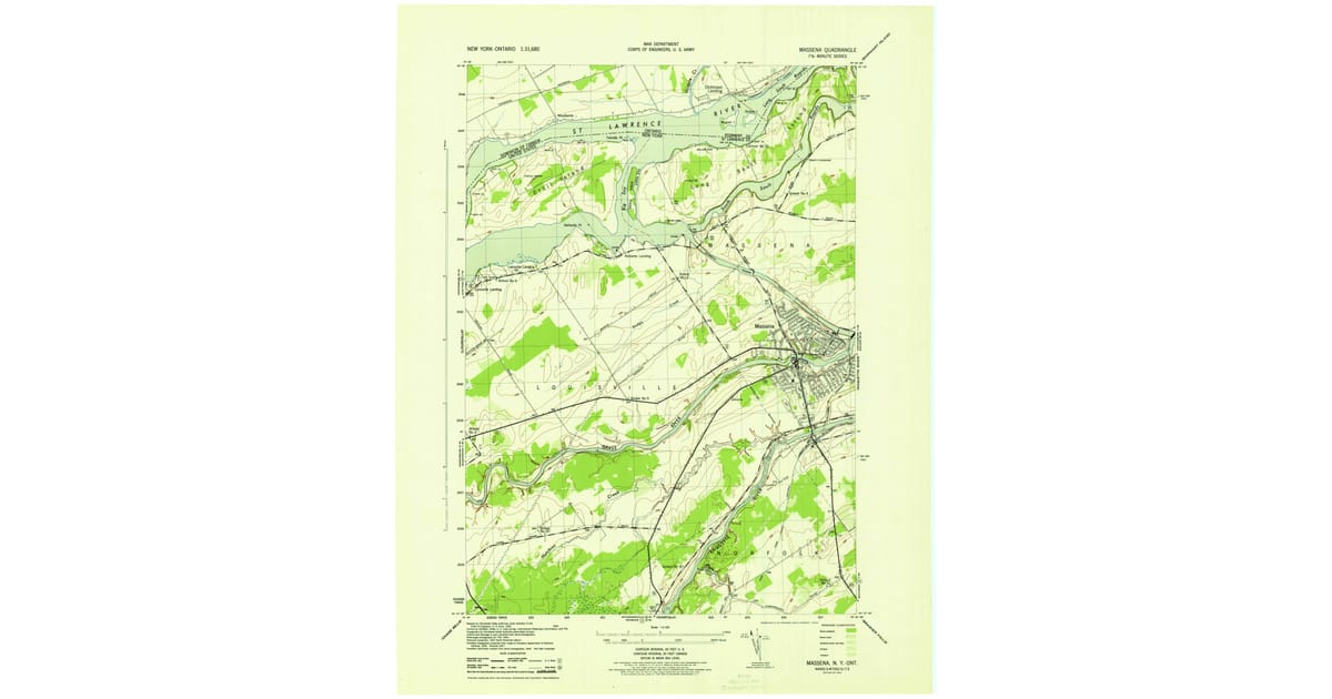 1943 Map of Massena, St. Lawrence County, NY — High-Res | Pastmaps