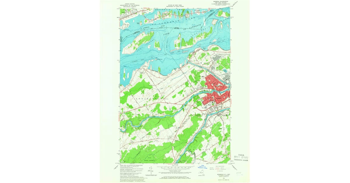 1964 Map of Massena, St. Lawrence County, NY — High-Res | Pastmaps