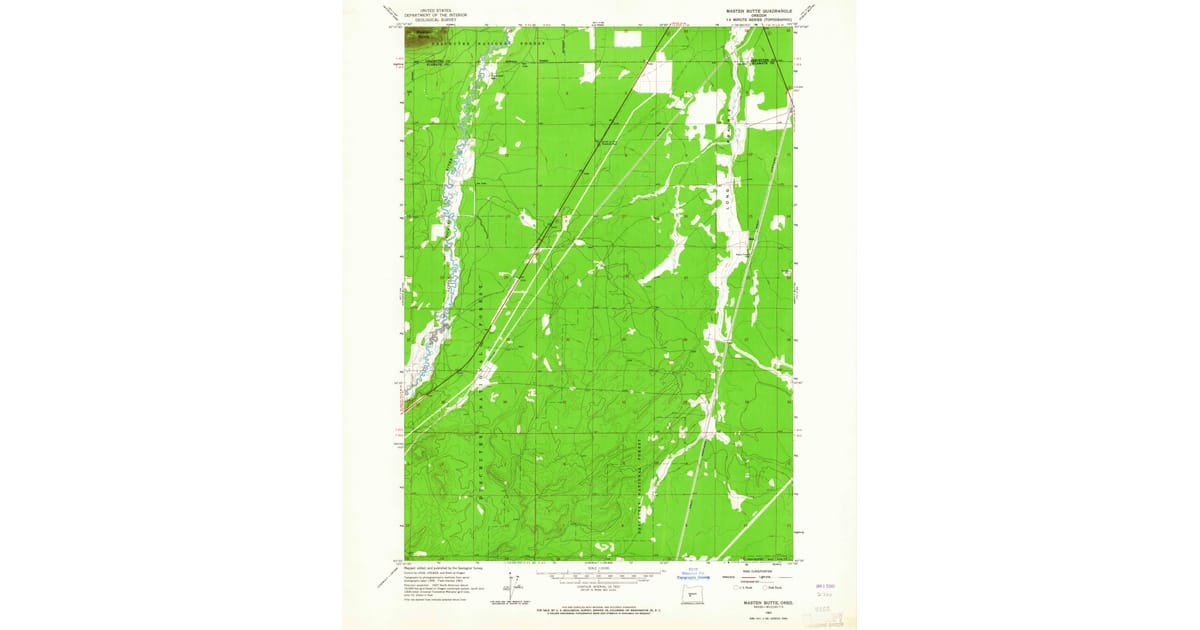 1963 Map of Masten Butte, Klamath County, OR — High-Res | Pastmaps