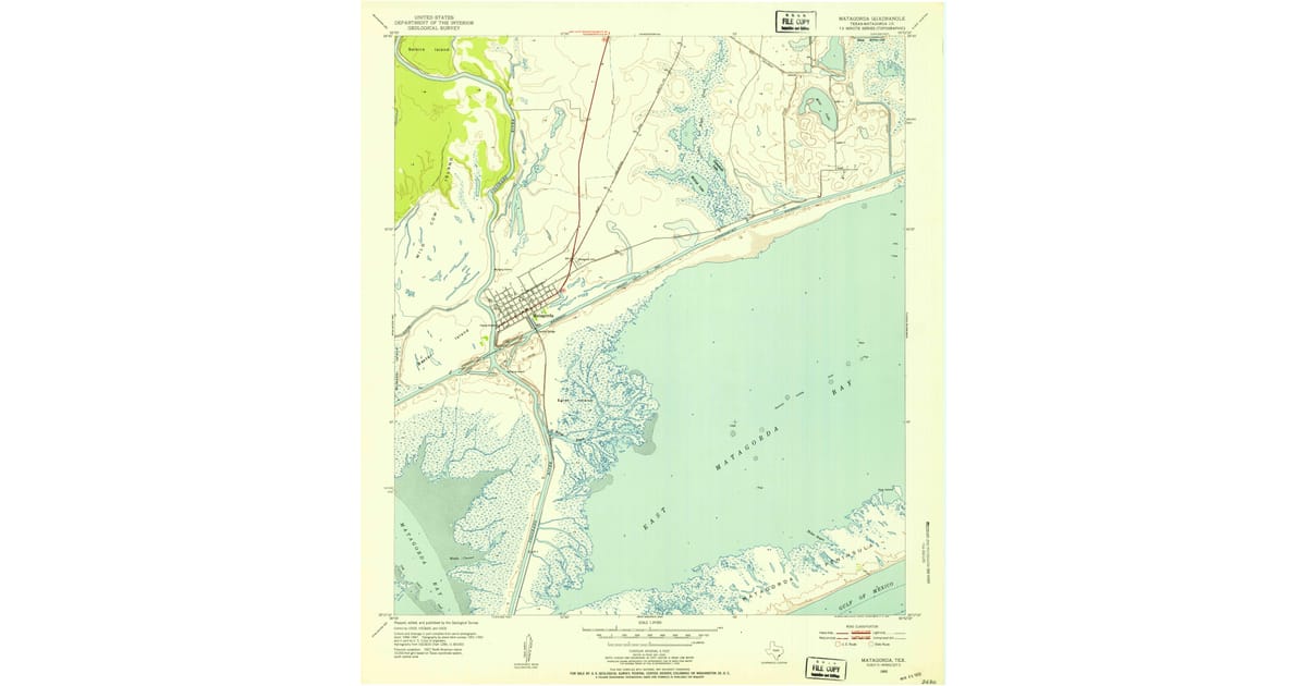 1952 Map of Matagorda, TX — High-Res | Pastmaps