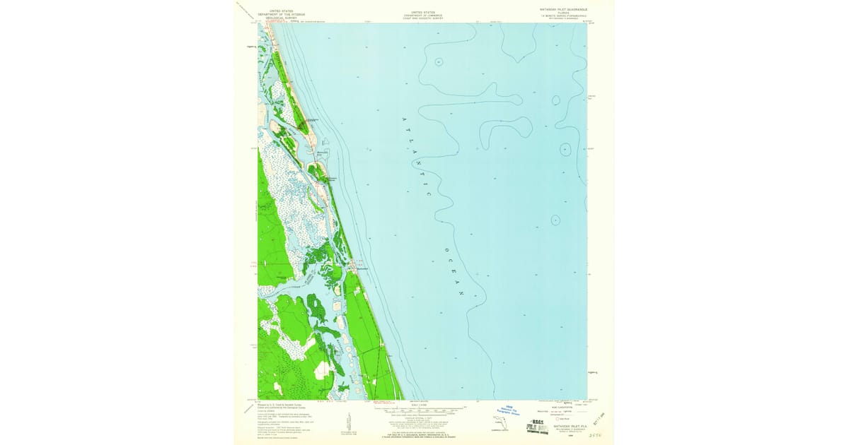 1956 Map of Matanzas Inlet, St. Johns County, FL — High-Res | Pastmaps
