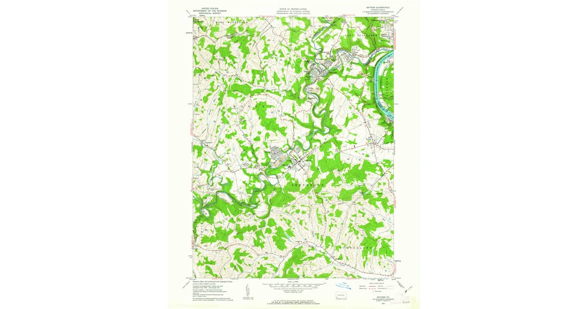 1961 Map of Mather, PA — High-Res | Pastmaps