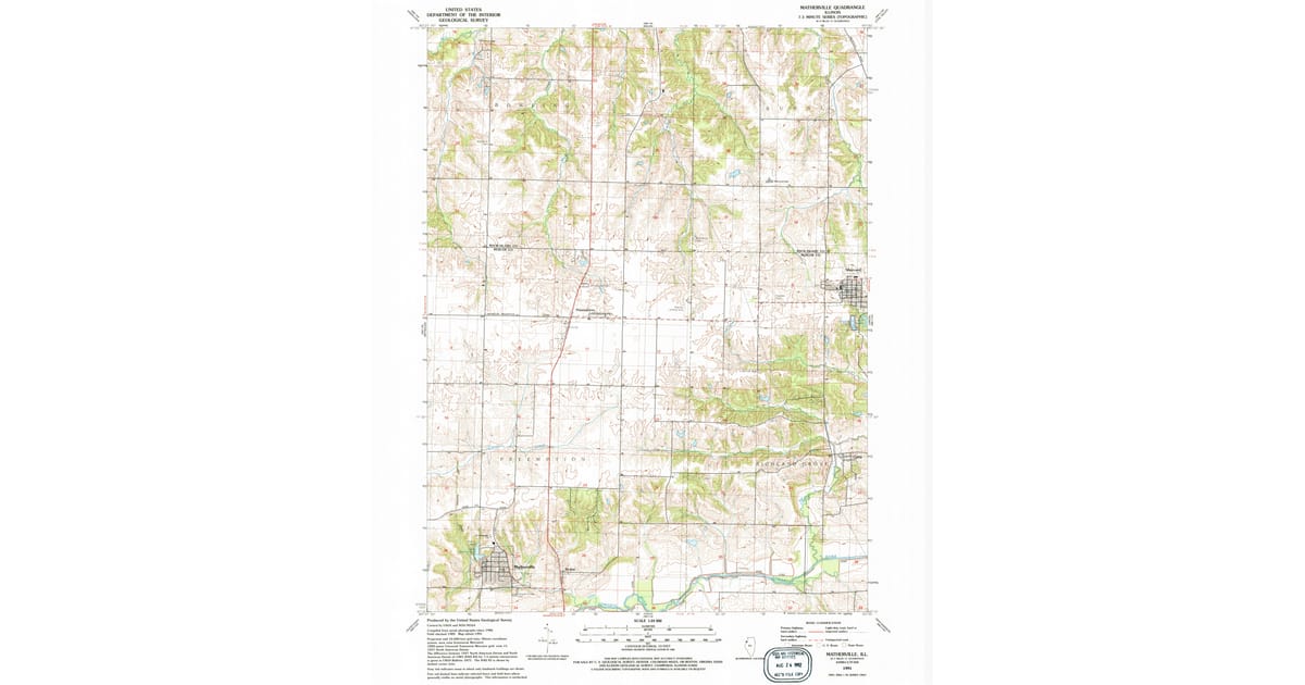1991 Map of Matherville, IL — High-Res | Pastmaps