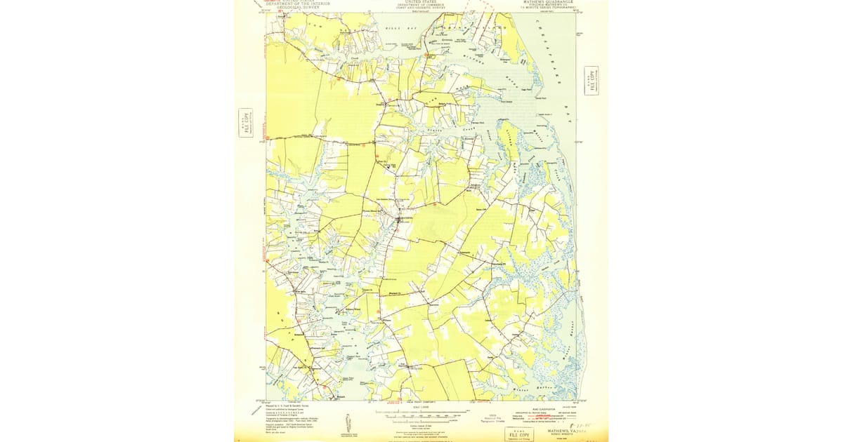 1948 Map of Mathews, VA — High-Res | Pastmaps