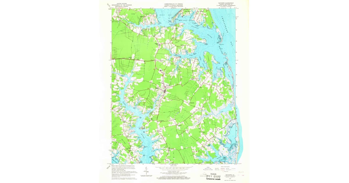 1965 Map of Mathews, VA — High-Res | Pastmaps