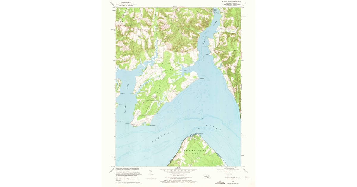 1968 Map of Mathias Point, Charles County, MD — High-Res | Pastmaps