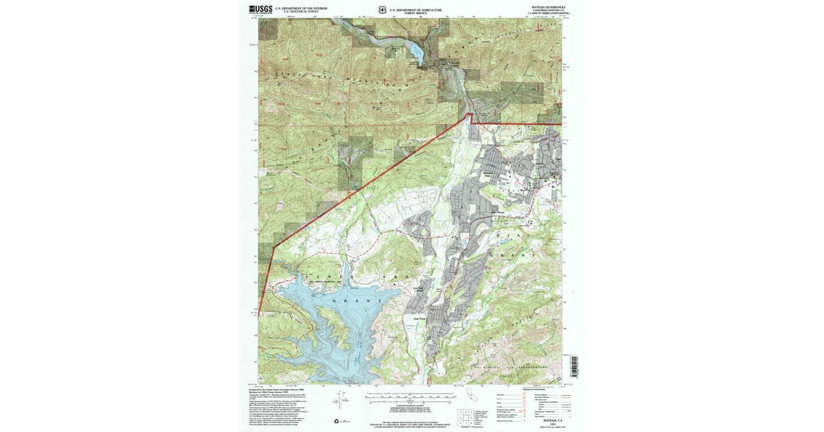 1995 Map of Matilija, Ventura County, CA — High-Res | Pastmaps