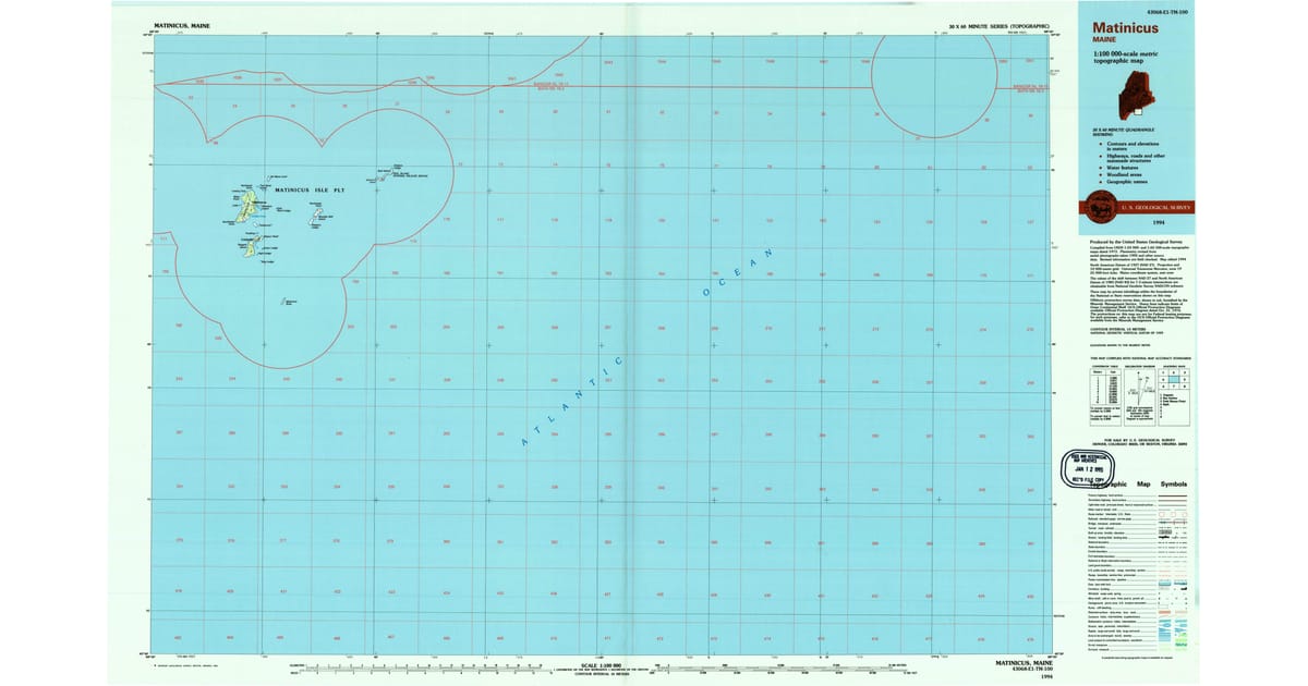 1994 Map of Matinicus, Knox County, ME — High-Res | Pastmaps
