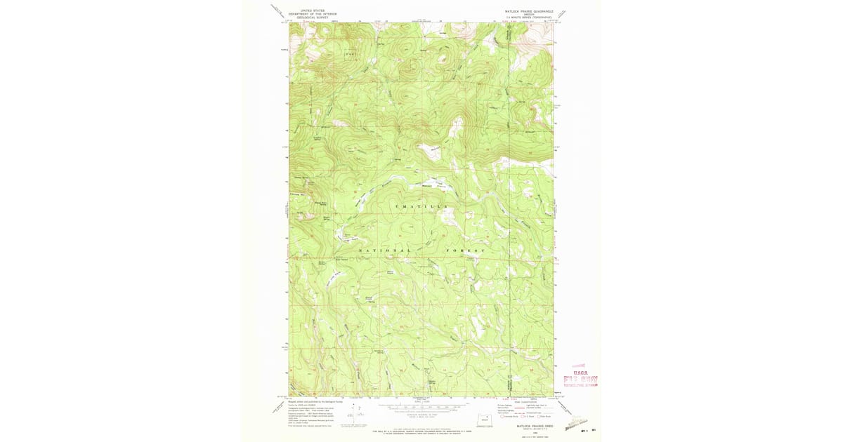 1969 Map of Matlock Prairie, Morrow County, OR — High-Res | Pastmaps
