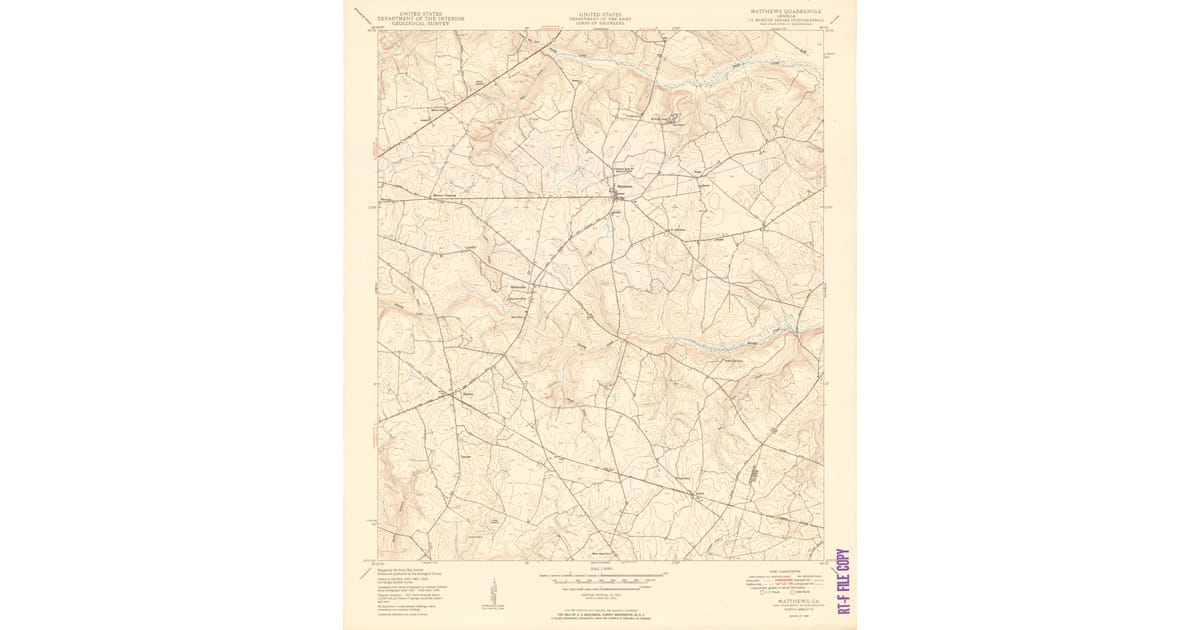 1950 Map of Matthews, GA — High-Res, 1950 Print #2 | Pastmaps