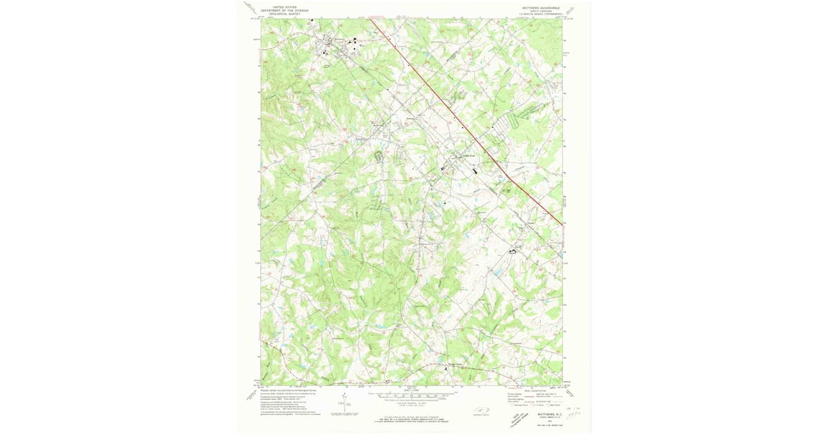 1971 Map of Matthews, NC — High-Res | Pastmaps