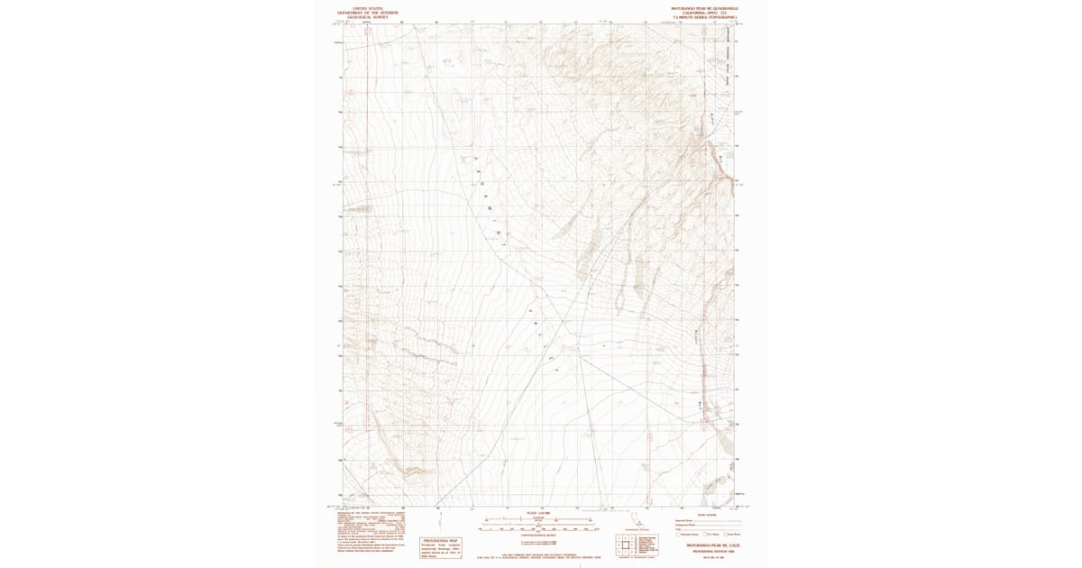 1982 Map of Maturango Peak NE, Inyo County, CA — High-Res | Pastmaps