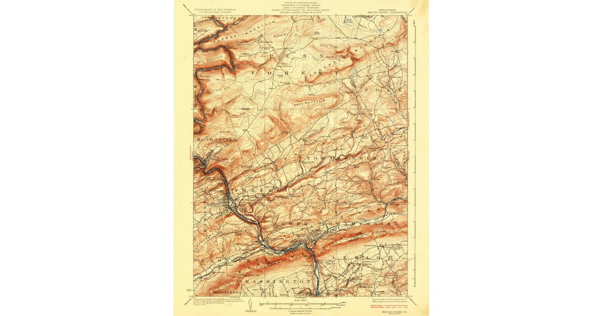 1924 Map of Mauch Chunk, Carbon County, PA — High-Res | Pastmaps