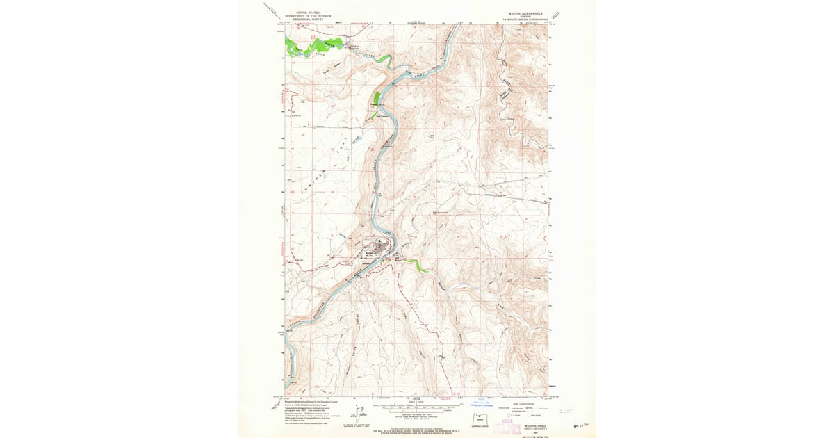 1962 Map of Maupin, OR — High-Res | Pastmaps