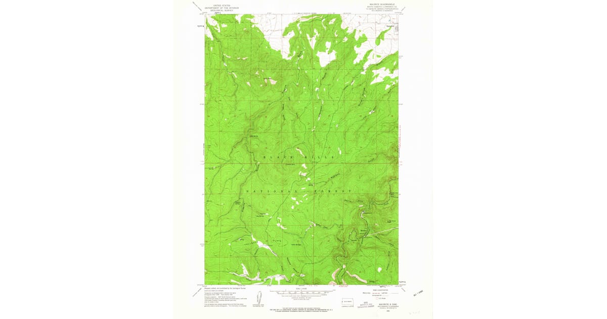 1961 Map of Maurice, Lawrence County, SD — High-Res | Pastmaps